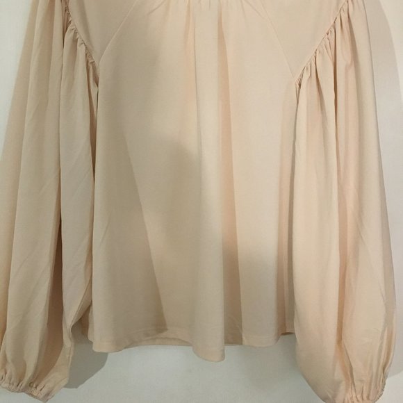 FRENCH PRIVATE LABEL | Tops | Beige Chiffon Dressy Blouse | Poshmark
